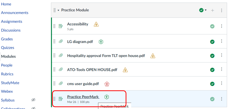 Peermark in Canvas - Canvas | Montana State University